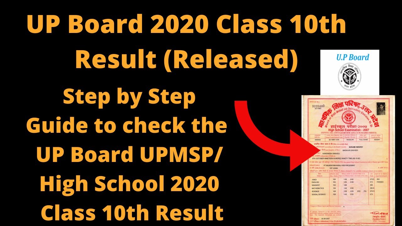 Up Board 2020 10th Result Declared How To Check Upmsp Up Board High