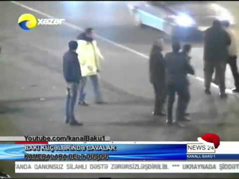 Baki kucelerinde davalar  kameralara düşdü 29 12 2012