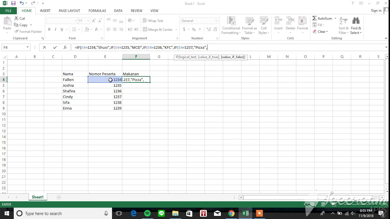 Tugas Tutorial Rumus Logika pada Mc. Excel Kelompok 3 - YouTube