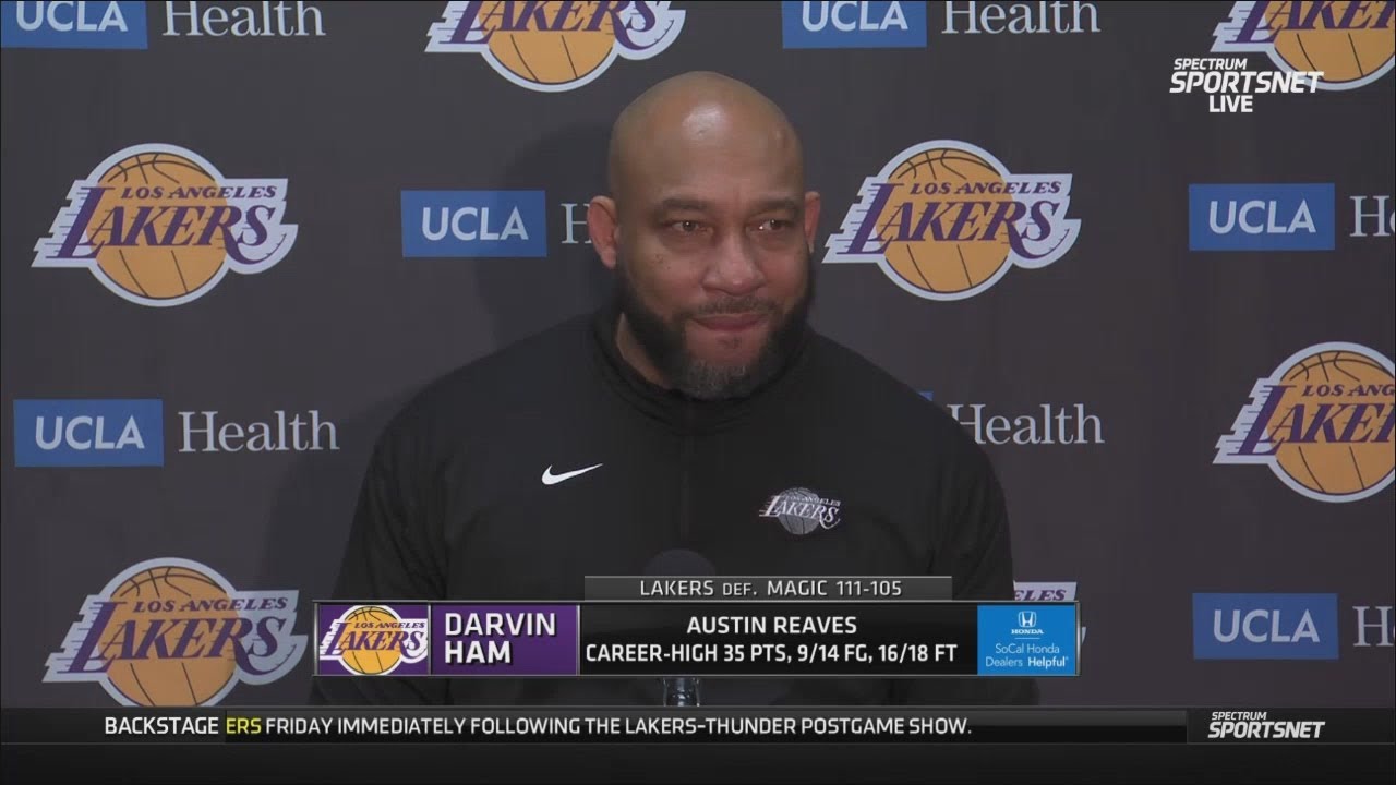 Darvin Ham Postgame Interview | Los Angeles Lakers beat Orlando Magic 111-105 - YouTube