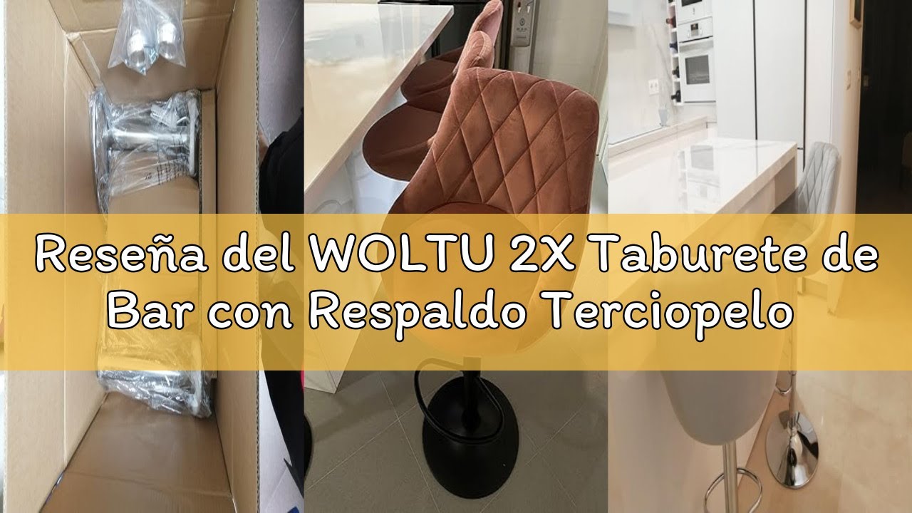 Reseña del WOLTU 2X Taburete de Bar con Respaldo Terciopelo Regulable ...