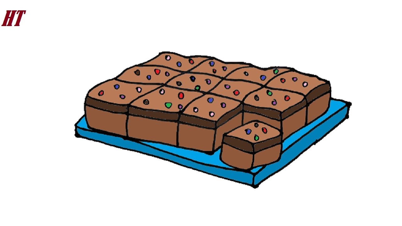 How to draw Brownies Easy Step by Step - YouTube