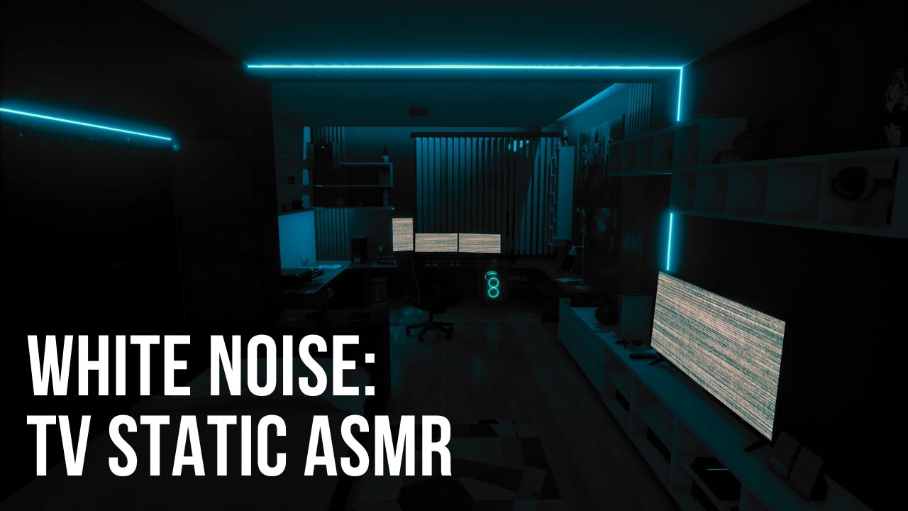 Dark Apartment Room Ambience ASMR 🏢 White Noise 📺 TV Static 🖥️ # ...