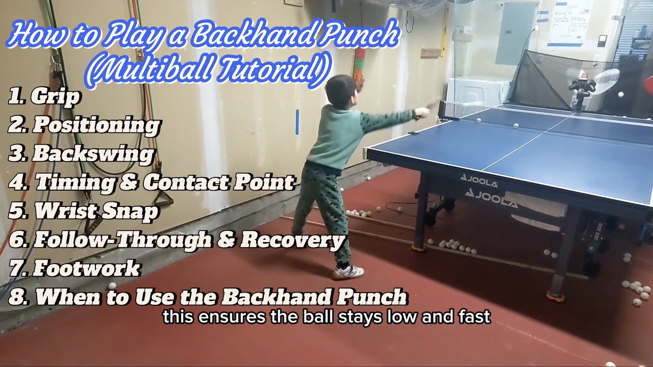 How to Play a Backhand Punch: Table Tennis Multiball Tutorial - YouTube