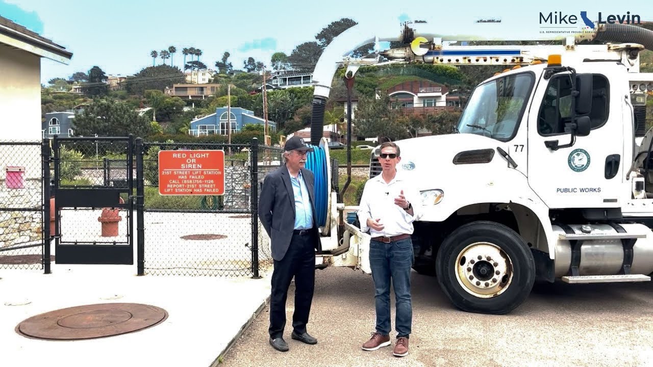 Rep. Mike Levin Discusses Stormwater Systems in Del Mar - YouTube