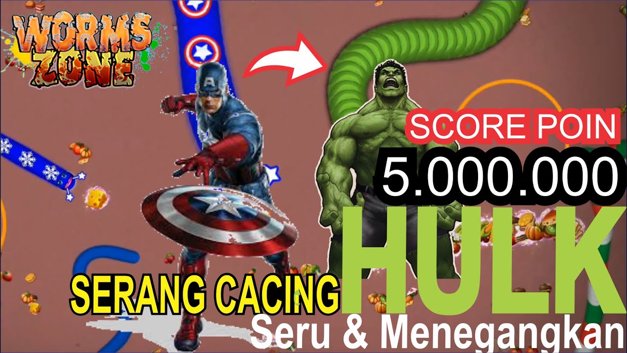 Cacing CAPTAIN AMERIKA VS Cacing ALASKA HULK Peringkat 1 Dunia ...