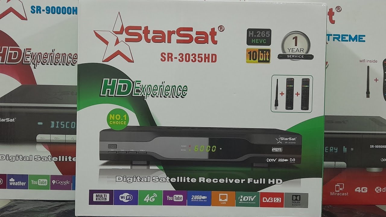 STARSAT SR-3035HD 10BiT Digital Satellite Receiver l Unboxing,Reviewl ...