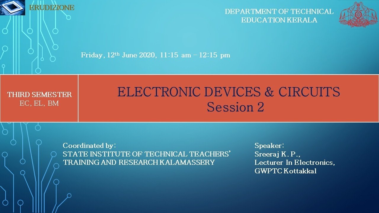 ELECTRONIC DEVICES & CIRCUITS SESSION 2 EC, EL,BIOMEDICAL - YouTube