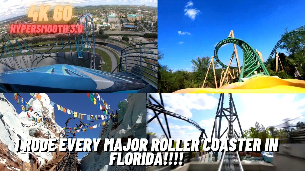 [4k 60] Riding EVERY MAJOR ROLLER COASTER in Florida! - YouTube