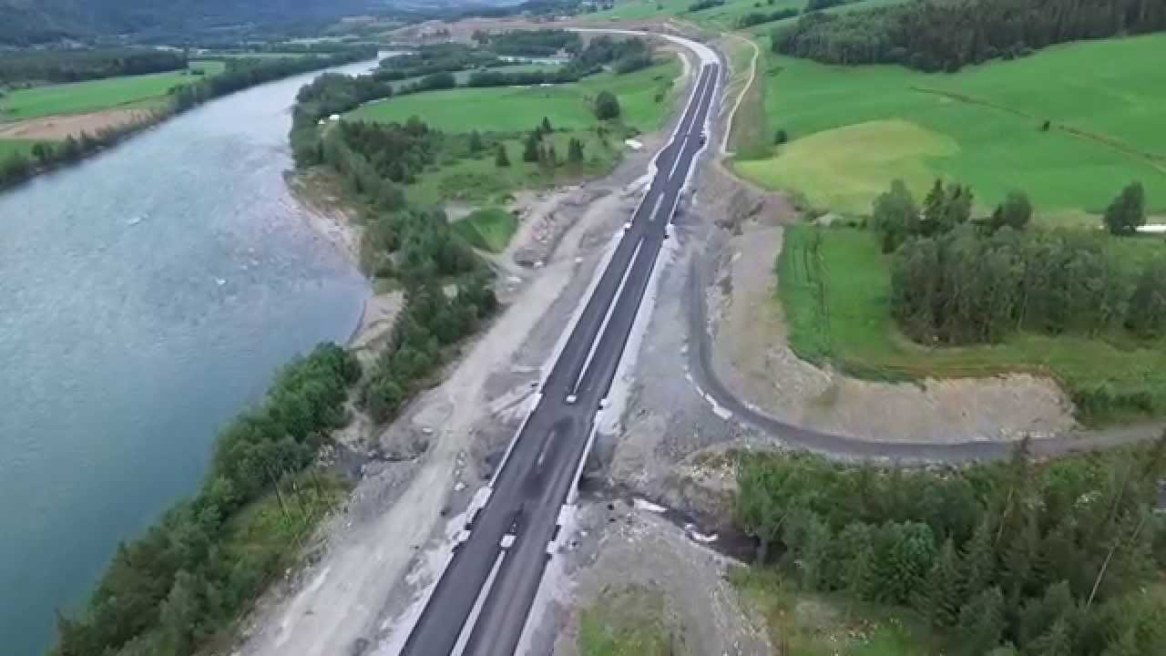 Dronefilm nye E6: Vinstra elv - Øyom bru - YouTube