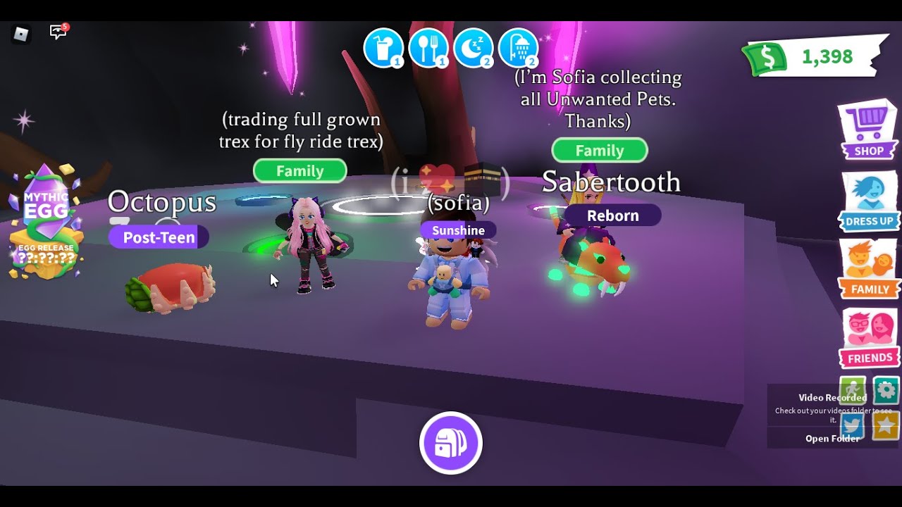 my best friend sofia make sabertooth to neon...Adopt Me! - YouTube