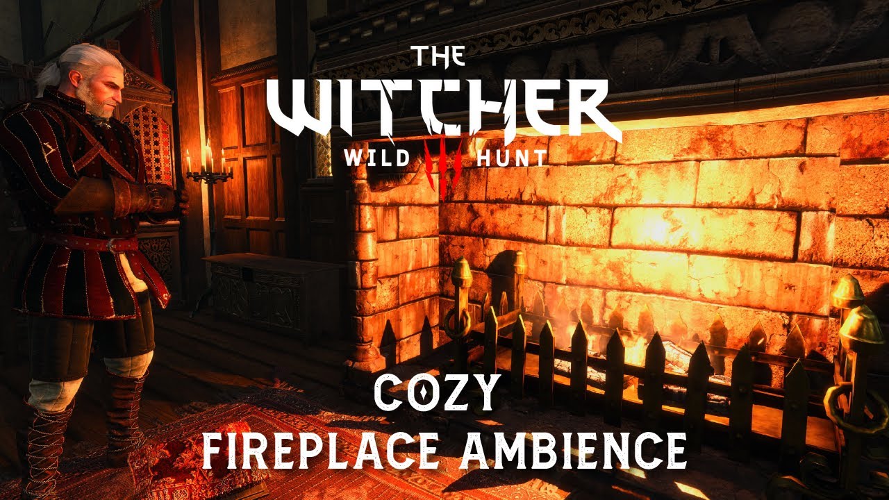 The Witcher Fireplace Ambience | Relaxing Crackling Wood & Music (Kaer ...