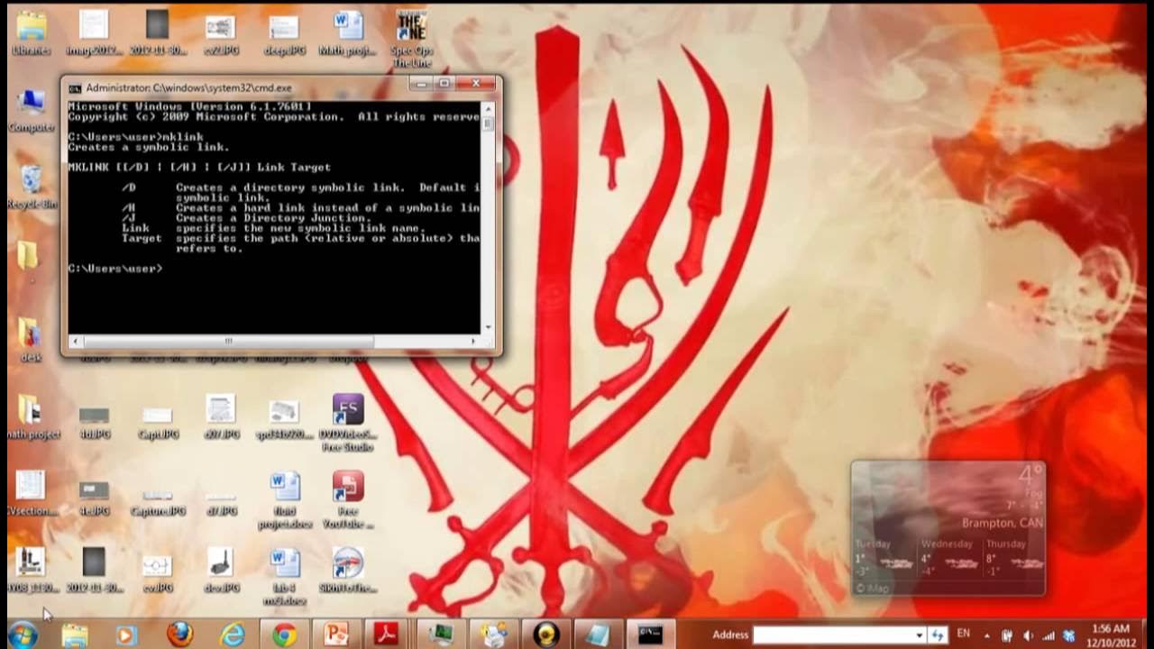 Using "mklink" command, for copying files without duplicating files. - YouTube