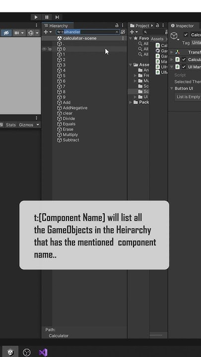 Search Gameobjects Based On A Specific Component Unity3d Game Development Short Youtube