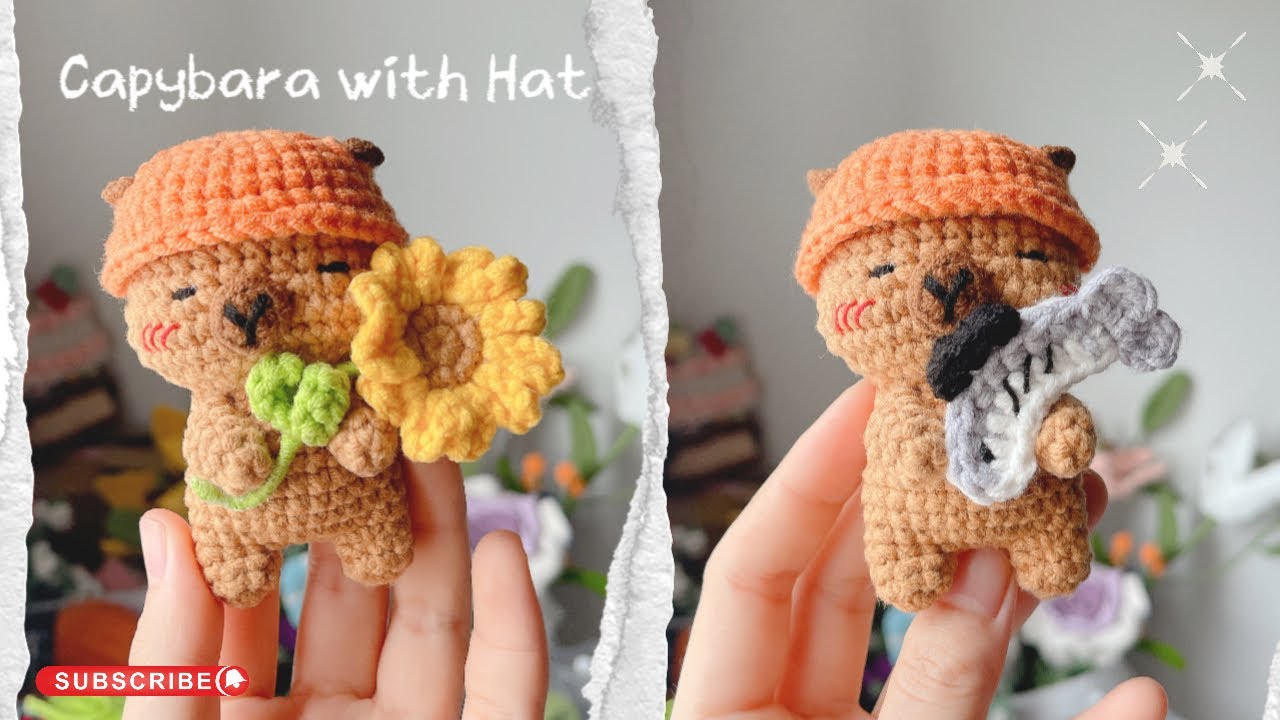 Crochet Capybara with Hat Tutorial 🌼 | Móc Capybara đội mũ | Easy ...