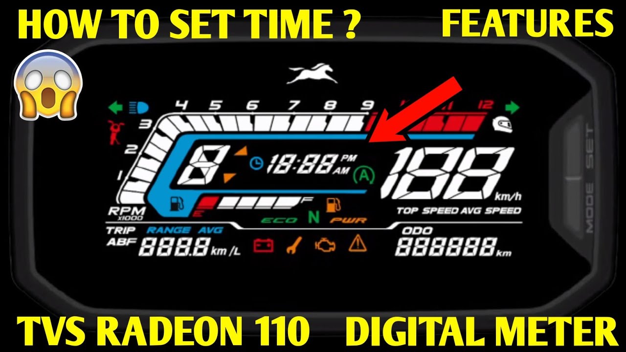 How to Set TIME in 2022 TVS RADEON 110 Digital Meter ? | TVS RADEON ...