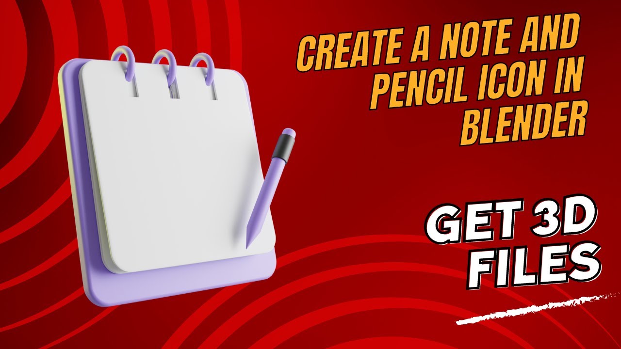 How To Make A Note & Pencil Icon In Blender? Get 3D Files - YouTube