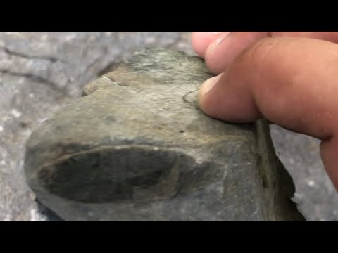Breaking Open Rock With An Ancient Axe Handle Or Fossil Found In Rock 🪨 ...