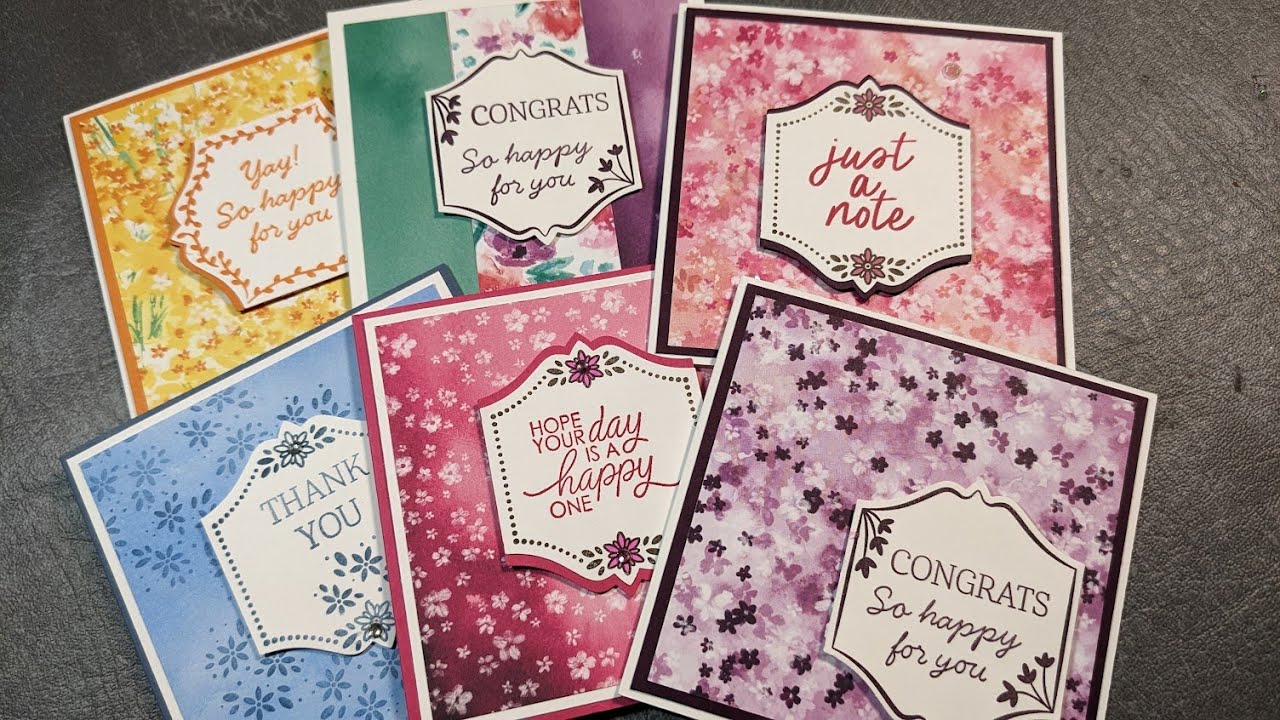 Quick and easy cards with Bright Borders stamps, and To The Point punch ...