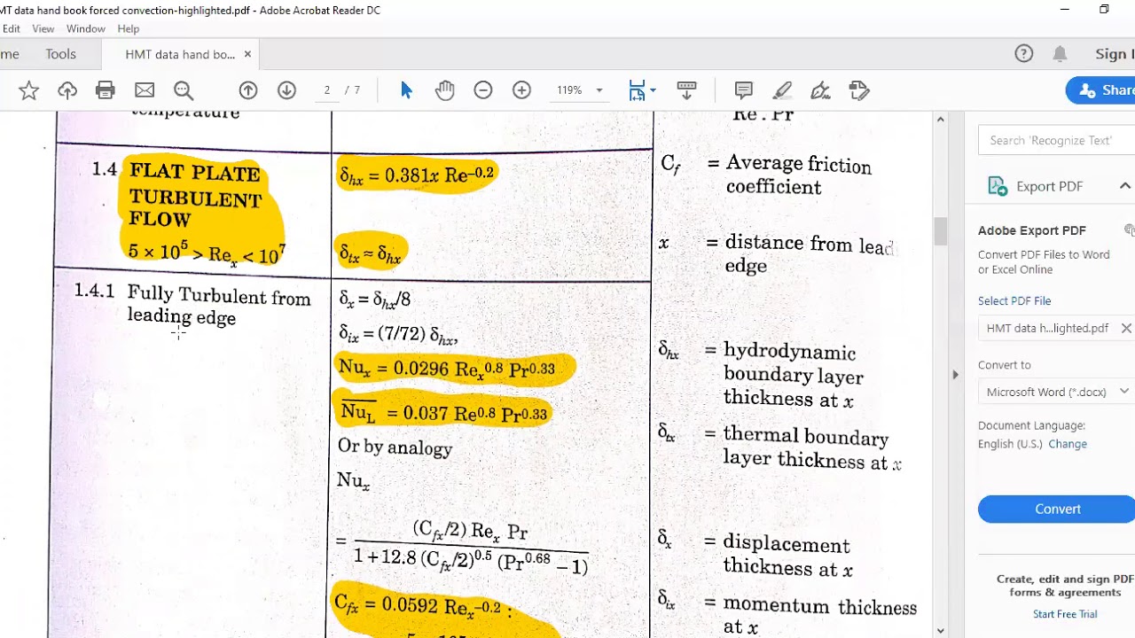HMT data hand book forced convection - YouTube