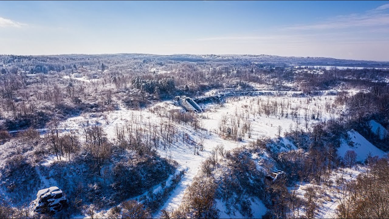 Split Rock Quarry Aerial view in Winter - YouTube