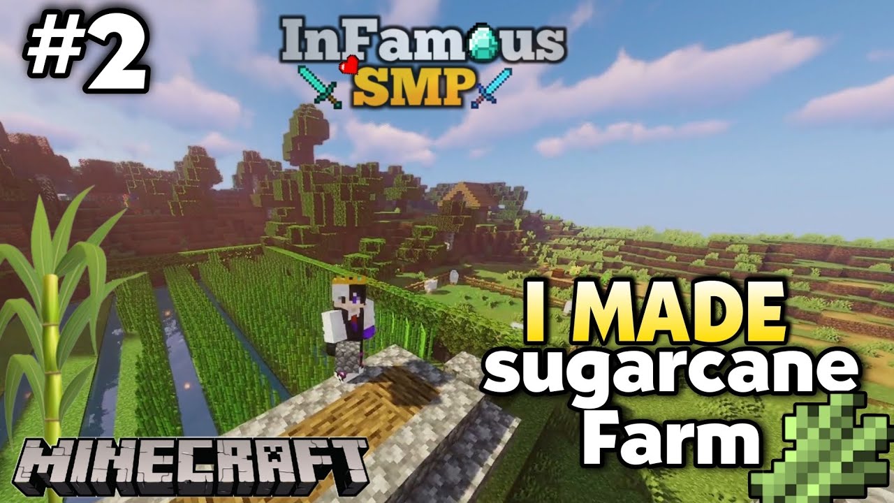 I MADE SUGARCANE FARM IN MINECRAFT INFAMOUS SMP #2 #minecraft # ...