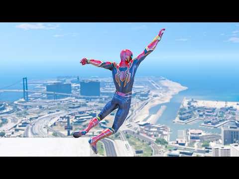 IRON SPIDERMAN Crazy Ragdoll Moments (GTA 5 Spider-Man Gameplay) Ep12