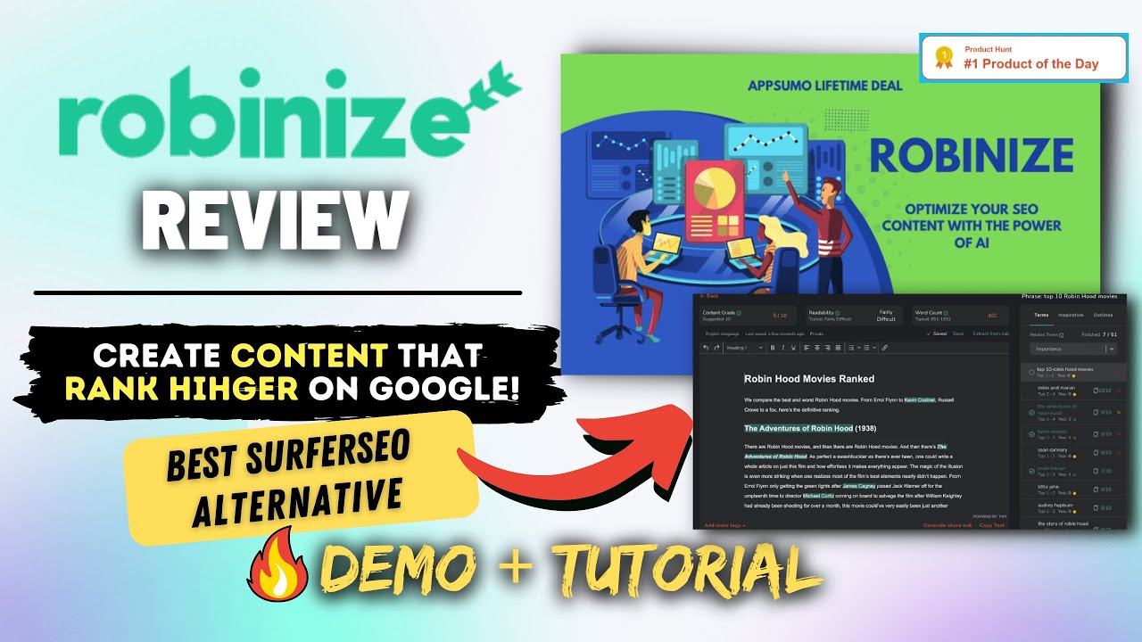 Robinize Review, Demo + Tutorial | SEO & Content Optimization Tool - Best SurferSEO alternative ...