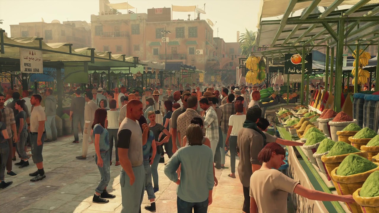 Video Game Ambience Asmr - (Hitman 6) Busy Food Market | Morocco ...