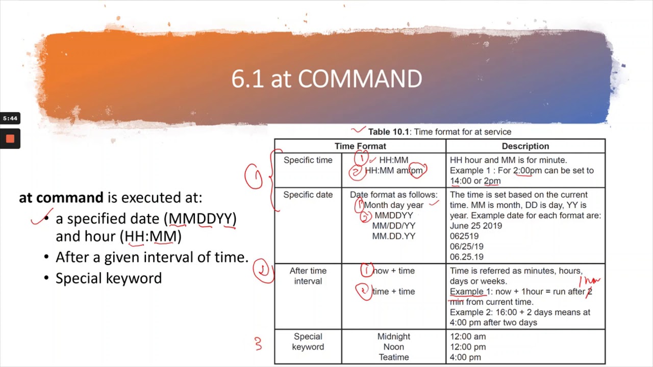 Lab 10 - Task Scheduling (Part 1): at Command - YouTube