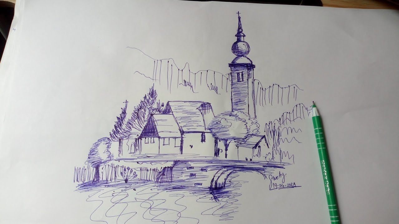 pen art (time laps) drawing - YouTube