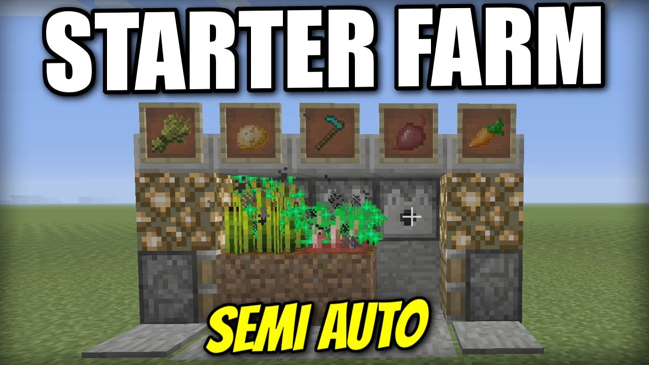 Minecraft - SEMI AUTO STARTER FARM - Redstone Tutorial - Xbox / PE ...