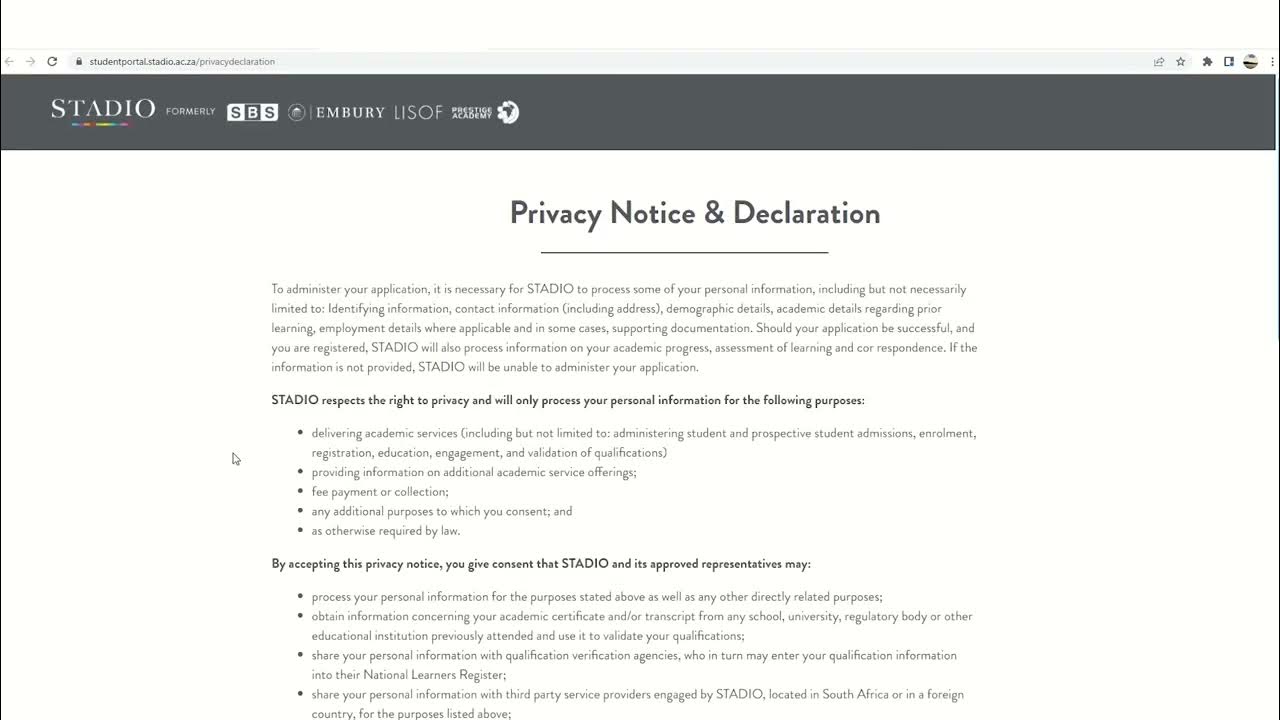 How to create a Profile for your Online Application at STADIO - YouTube