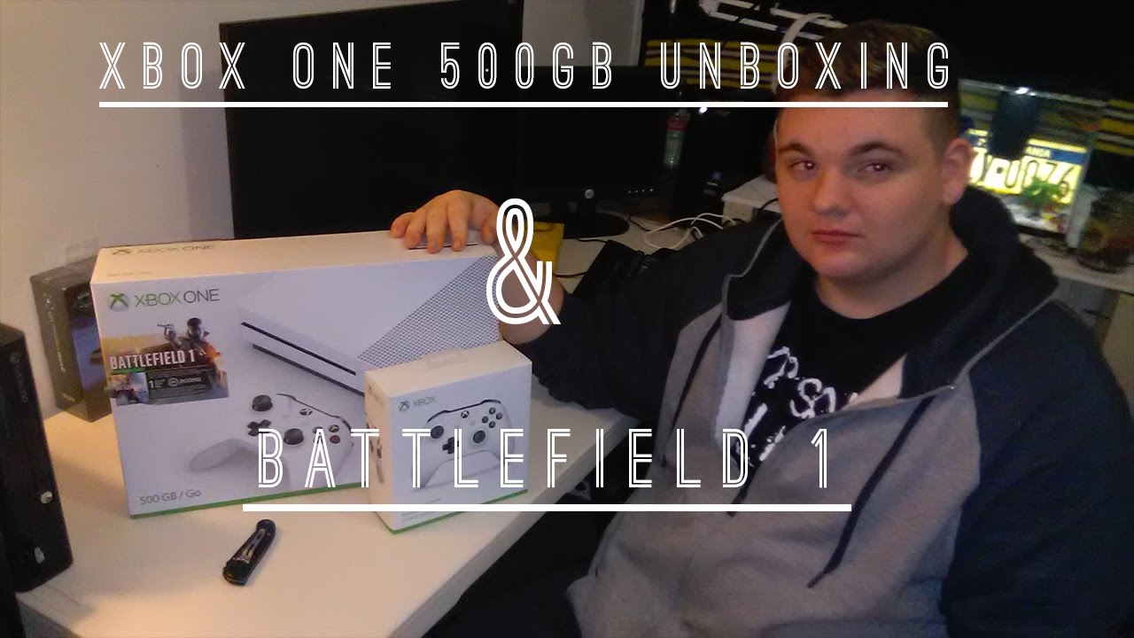 Unboxing Xbox One S 500GB Battlefield 1 edition With Extra Controller ...