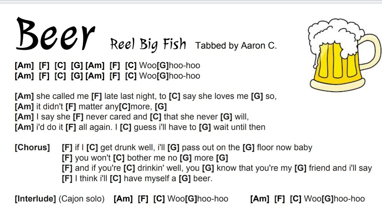 Beer Real Big Fish ukulele tutorial - YouTube