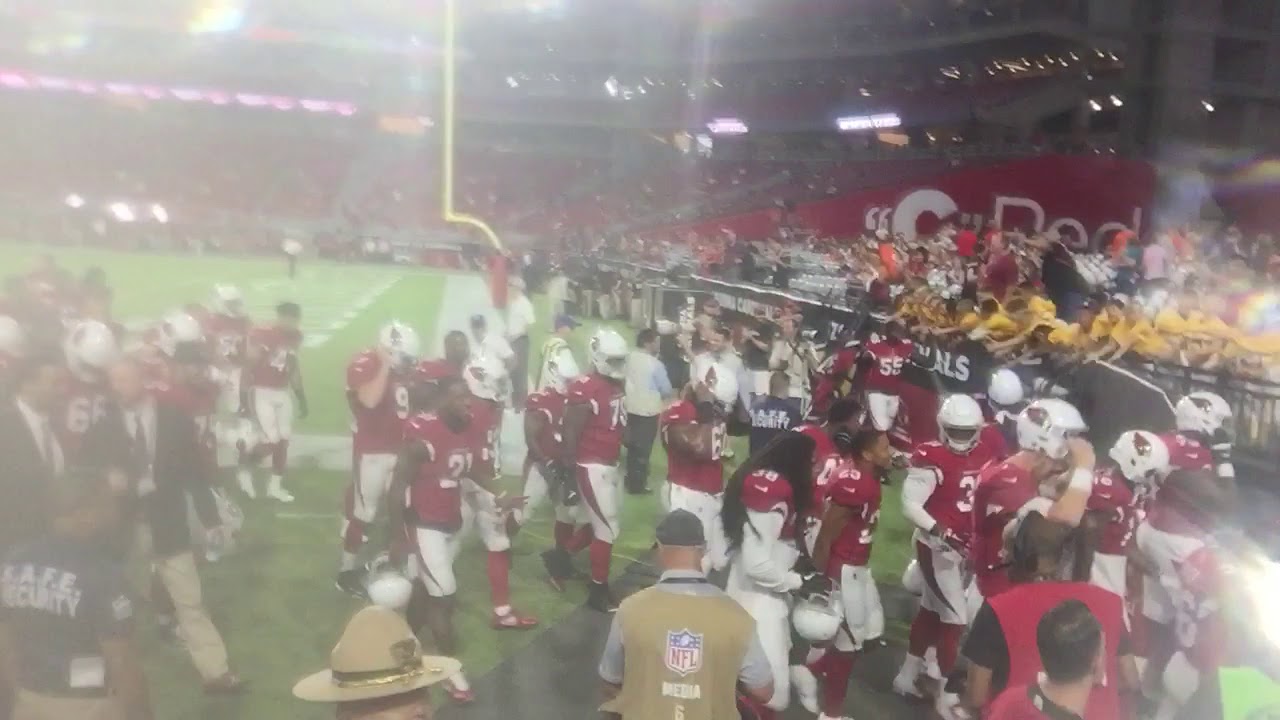 ON FIELD Arizona Cardinals running into the tunnel - YouTube