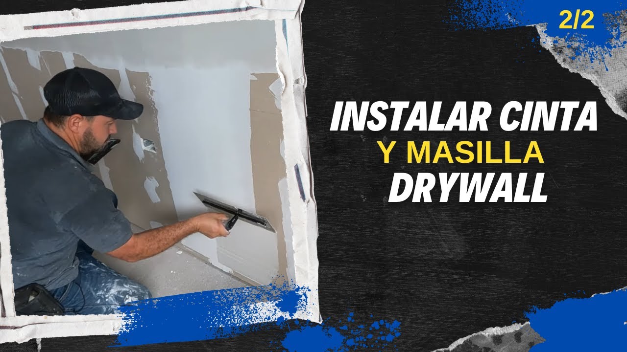 cómo instalar cinta y masilla drywall 2 de 2 - YouTube