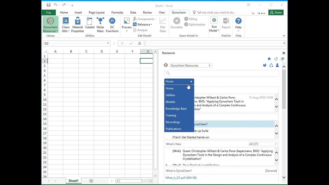 Dynochem: Access resources and tools directly from Excel - YouTube