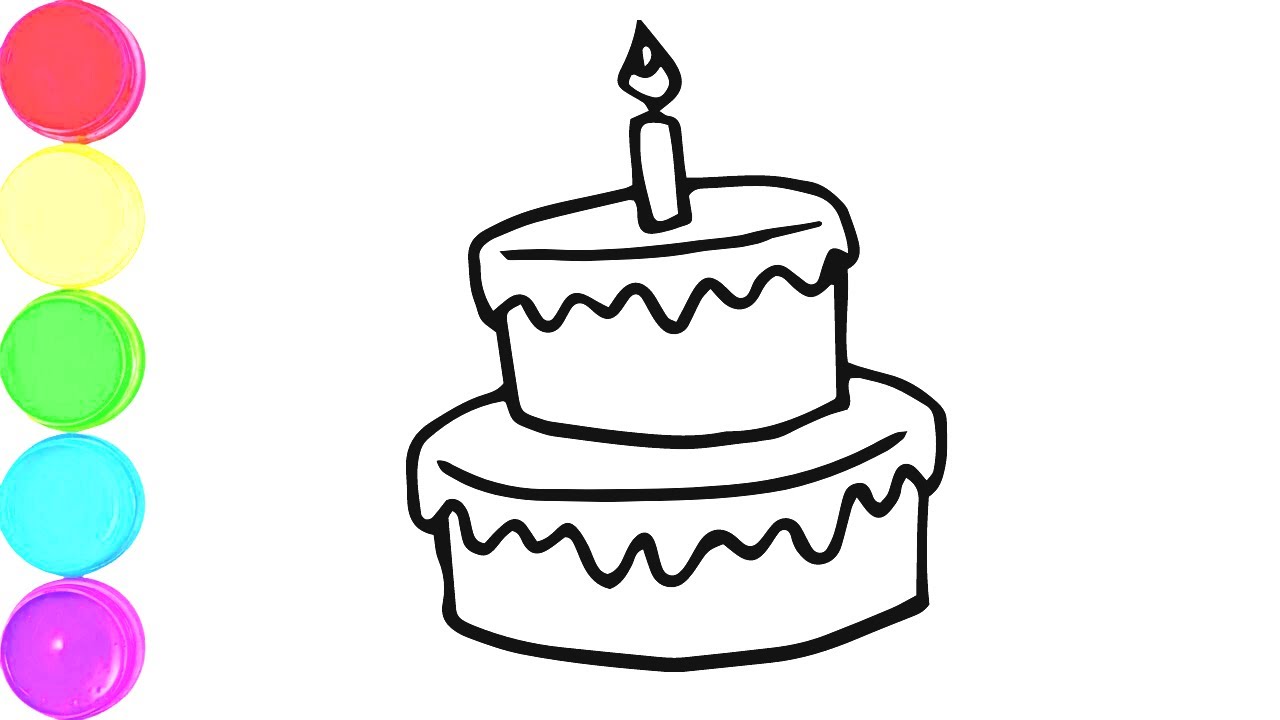 How to draw a cake step by step || Birthday cake drawing easy || cake ...