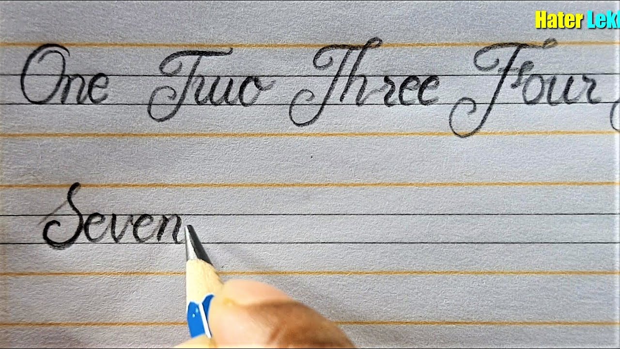 Cursive Writing One Two Three Four Five - YouTube