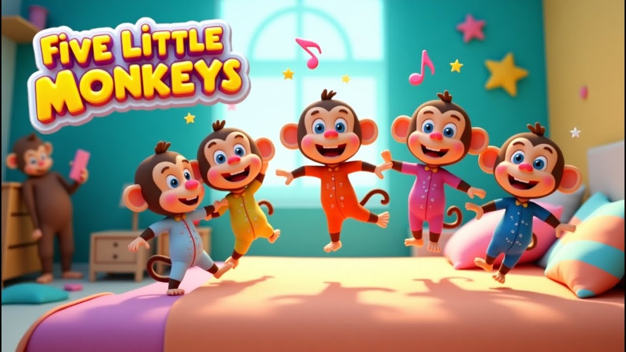 Five Little Monkeys 🐵 | Extended Nursery Rhyme for Kids - YouTube