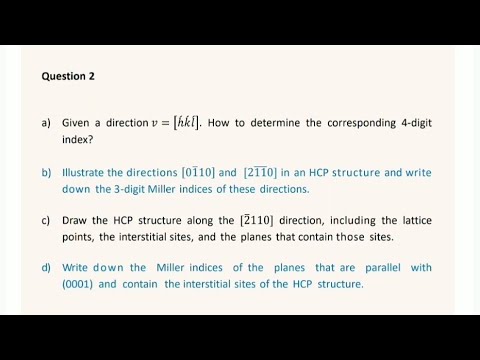 Draw the HCP structure along the [-2110] direction, including the ...