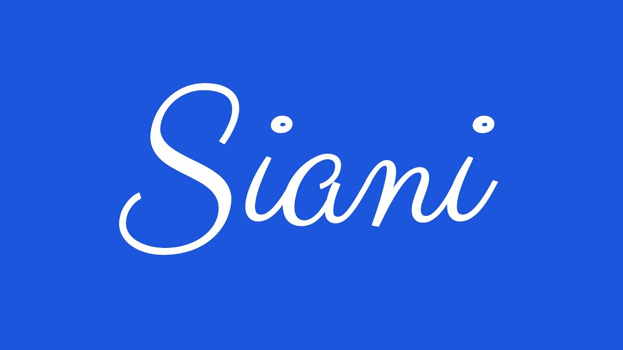 Learn how to Sign the Name Siani Stylishly in Cursive Writing - YouTube