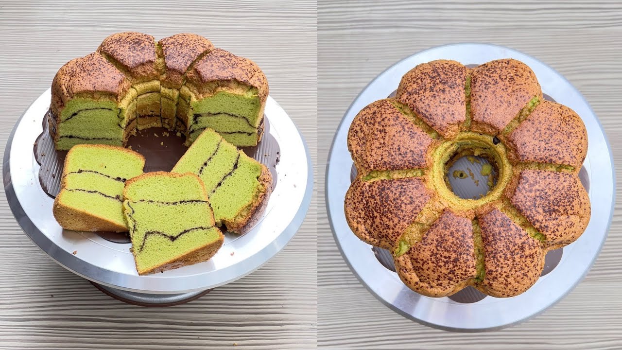 Pandan Chocolate Chiffon Cake - YouTube