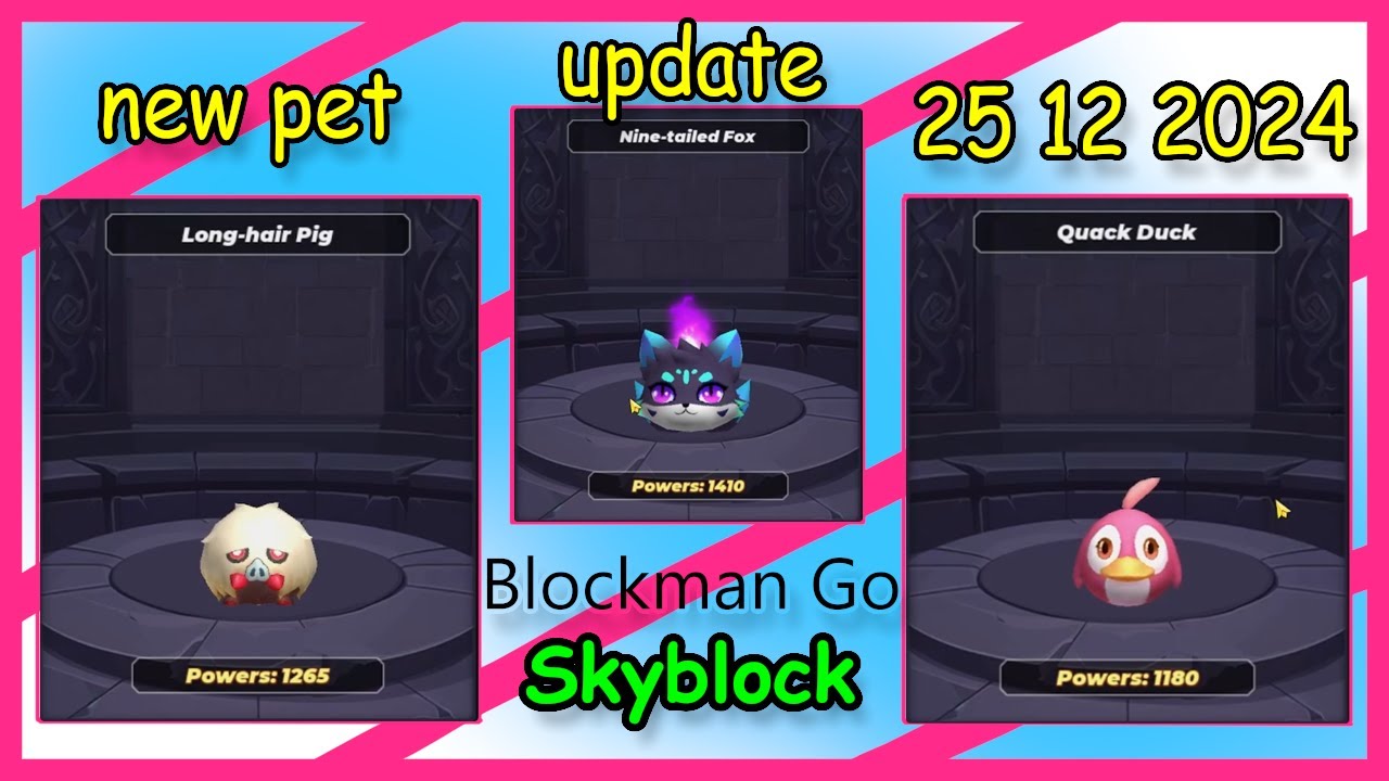 BlockmanGo Skyblock new Pet update 25 12 2024 - YouTube