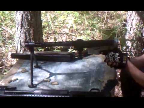 Home made belt fed as a bolt action pistol - YouTube