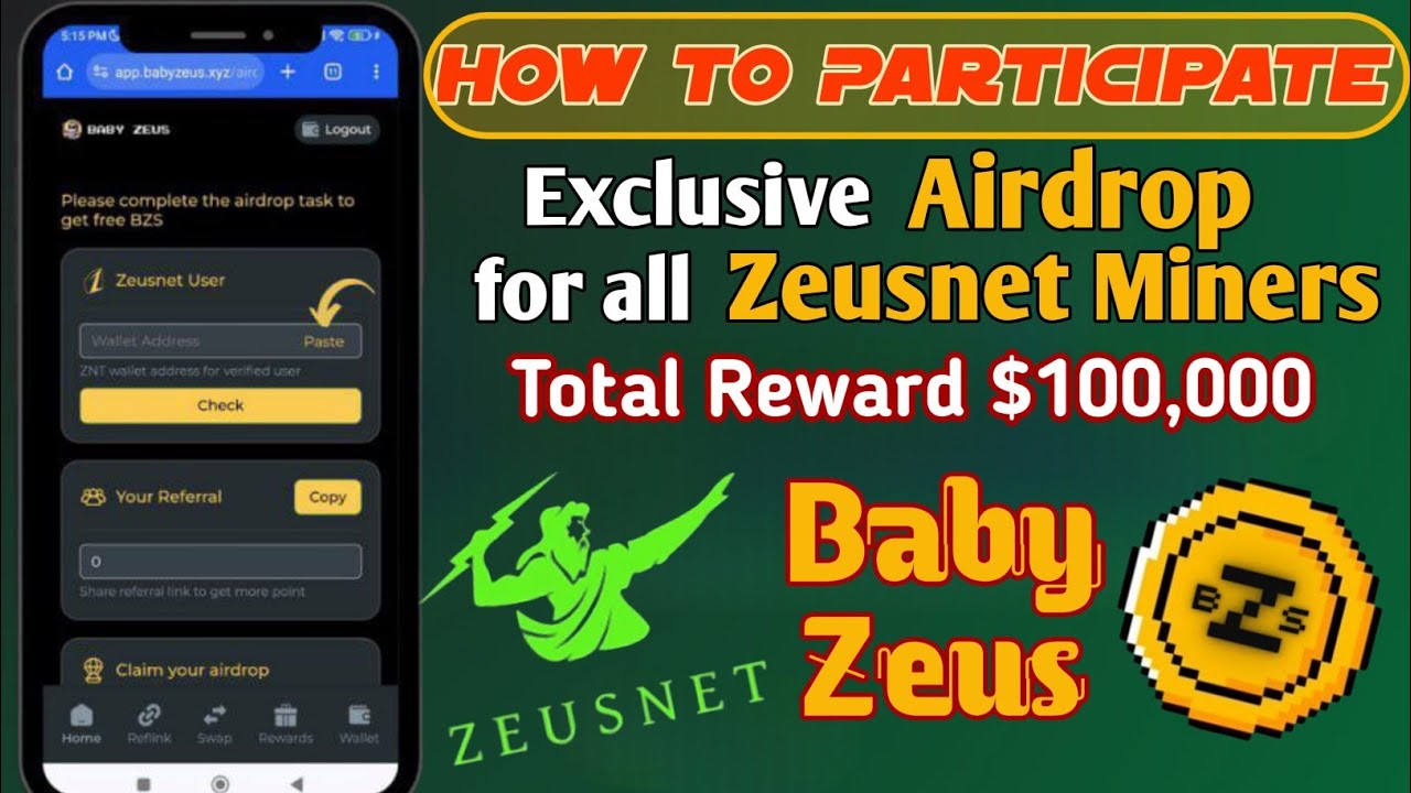$100,000 Zeusnet Airdrop Reward - Baby Zeus - YouTube