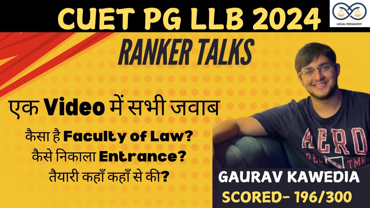 DULLB 2024 Topper | CUET PG LLB | कैसे निकाला Entrance? | CUET Topper ...