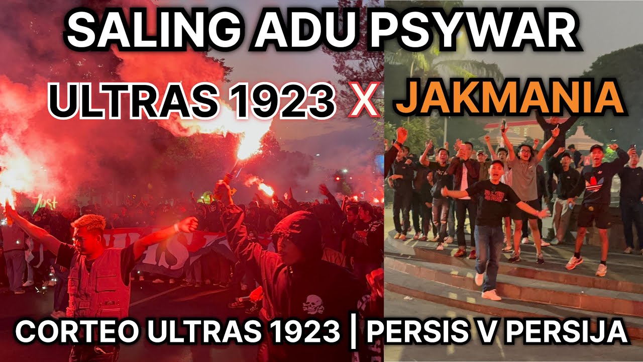 Jakmania Balas PSYWAR Ultras 1923 saat Corteo Jelang Laga Persis vs ...
