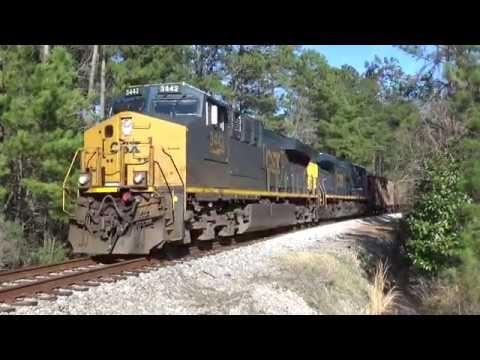 CSXT 3442 Leads T315 On The Cross Subdivision At Saint Stephen SC - YouTube